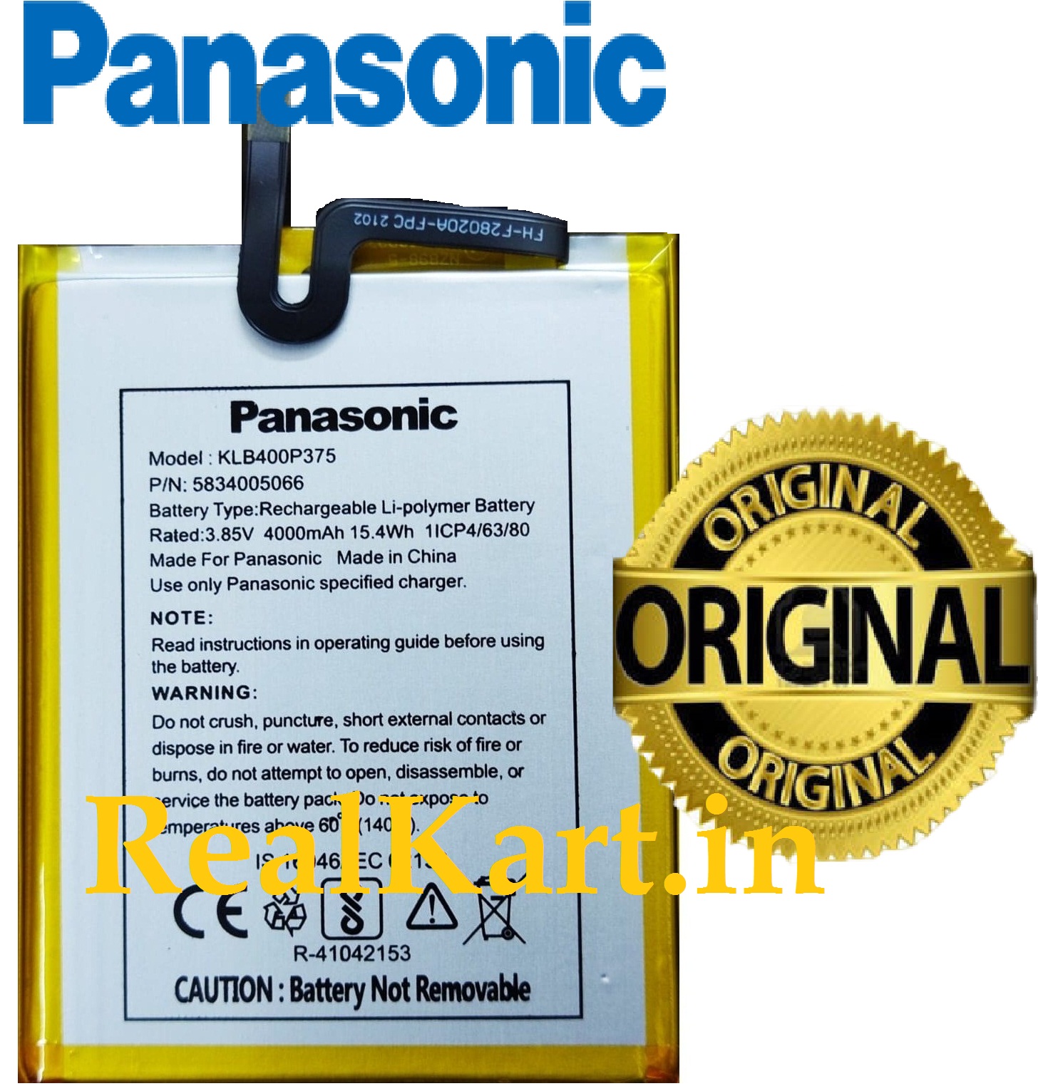Original Panasonic Eluga Ray 810 / Eluga A3 Battery KLB400P375 ...