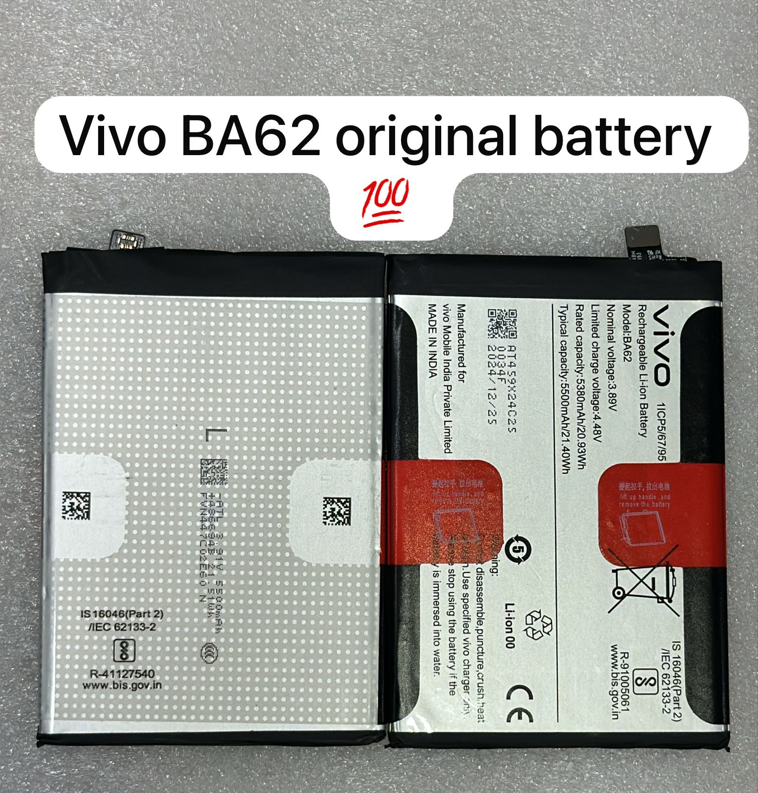 100% Original Brand New Vivo BA62 Battery 5500mAh 6 months warranty ...