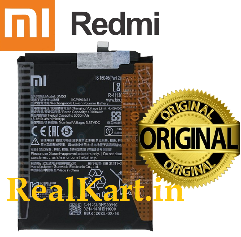 Original Xiaomi BM53 Battery For Mi 10T 5G (M2007J3SY) / Mi 10T Pro 5G ...