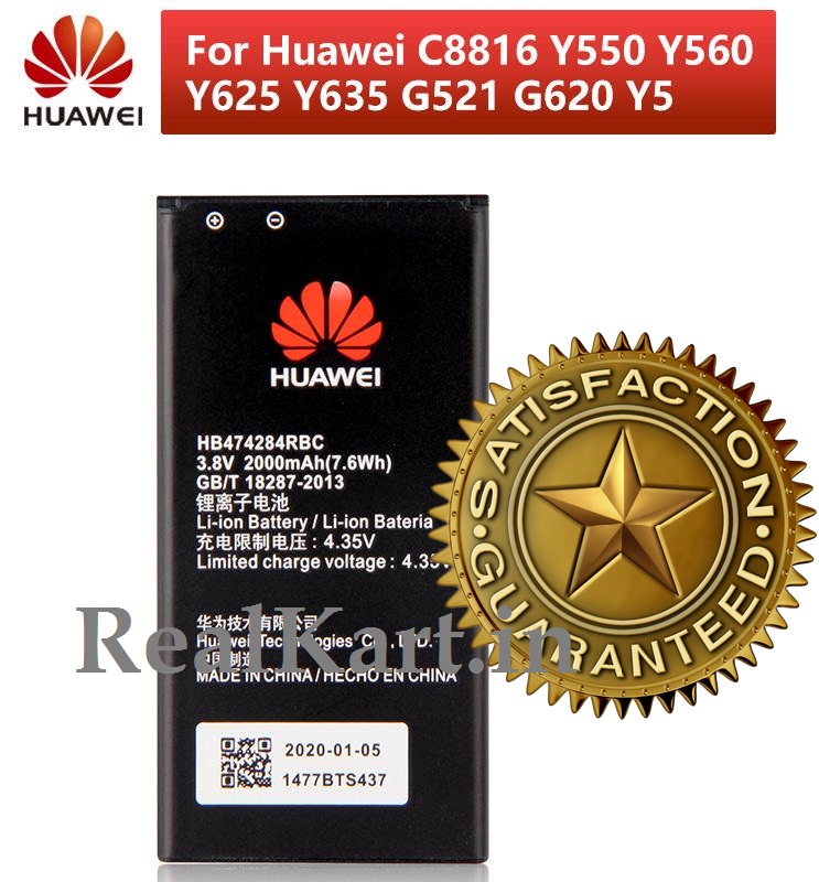 100% Original HB474284RBC Battery For Huawei Honor Holly U19 C8816 Y550 ...