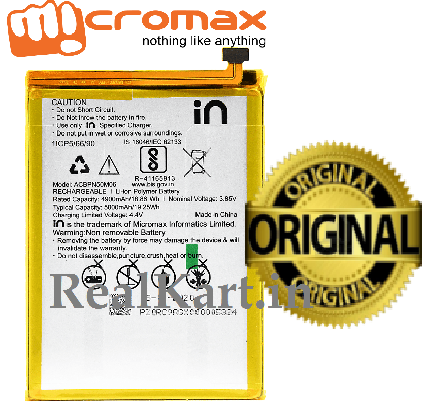 Original Micromax IN 1 / IN Note 1 Battery ACBPN50M06 - 5000mAh ...
