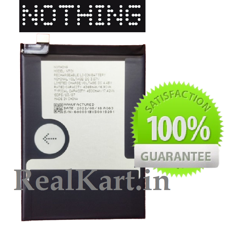 100% Original Nothing Phone 1 5G Battery NT01 - 4500mAh - Realkart.in