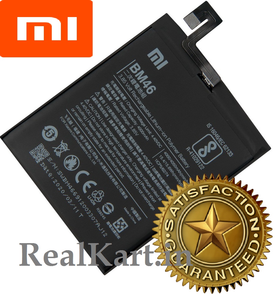 ORIGINAL XIAOMI REDMI NOTE 3 BATTERY BM46 - 4000mAh - Realkart.in
