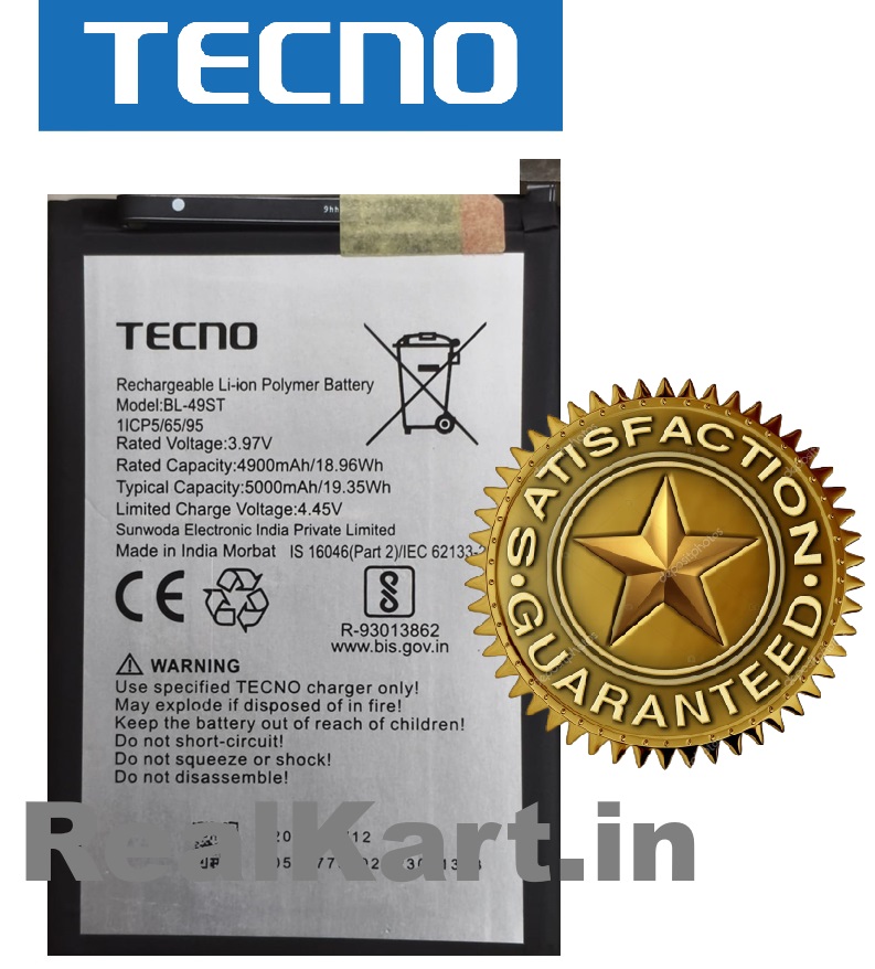 Original TECNO BL-49ST Battery For Spark 10 / Spark 10C / Spark 10 Pro ...